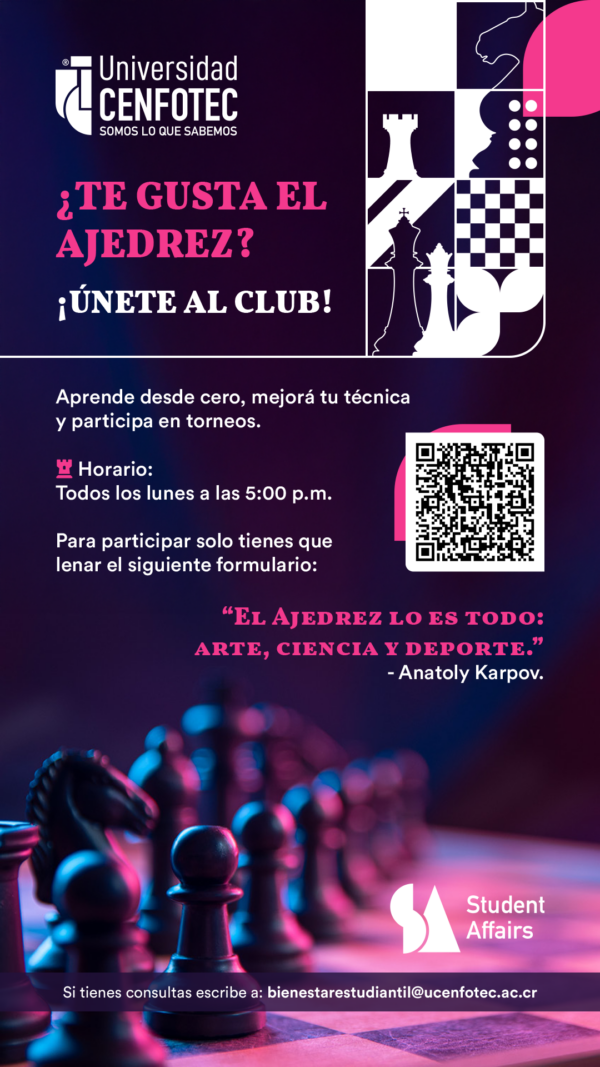 Únete a nuestro Club de Ajedrez - Universidad CENFOTEC